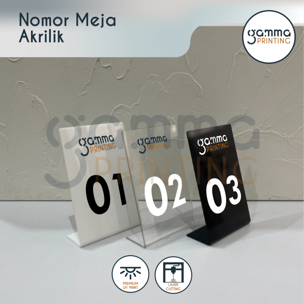 Jual Nomor Meja Akrilik Custom UV Print / Table Number Cafe Restoran ...