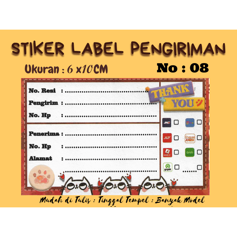 Jual Stiker Label Pengiriman / Stiker Alamat / Sticker Pengiriman Paket ...
