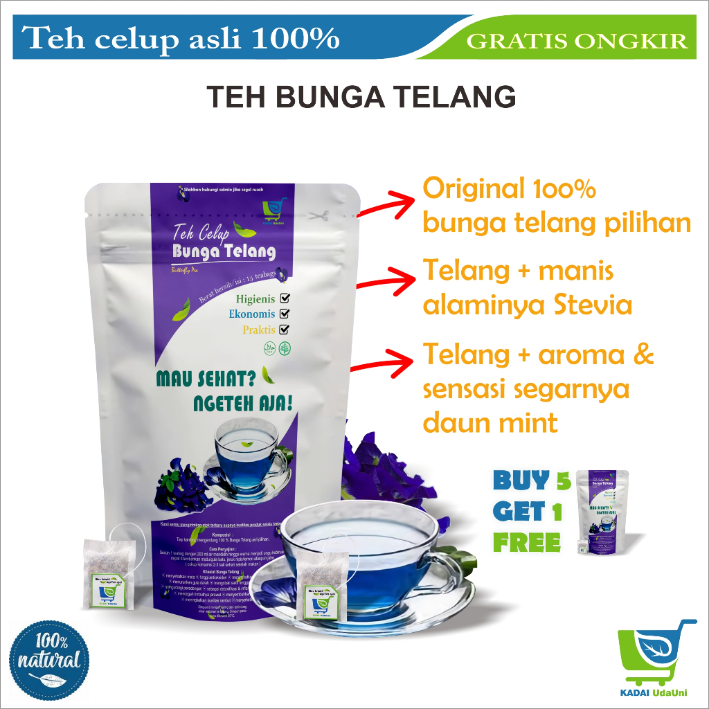 Jual TEH BUNGA TELANG KERING CELUP PREMINUM ASLI BUNGA TELANG PILIHAN ...