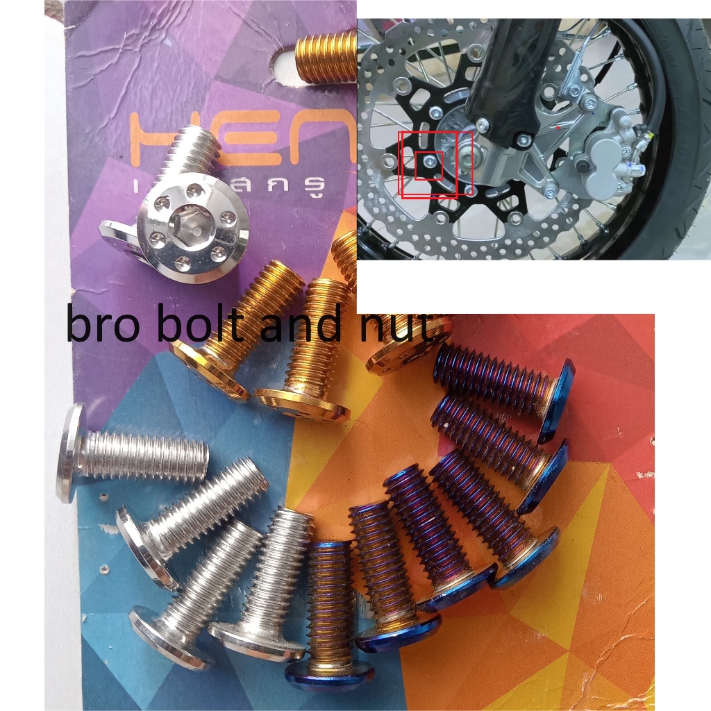 Jual Baut Probolt Stenlis Disc Disk Cakram Piringan Depan Atau Belakang D Tracker Dtracker 150 ...