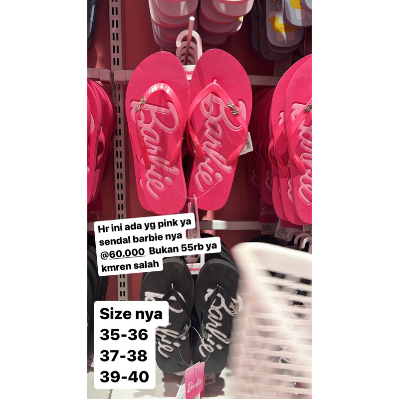 Jual sendal imut Miniso x Barbie | Slipper Barbie | Crosss Barbie ...