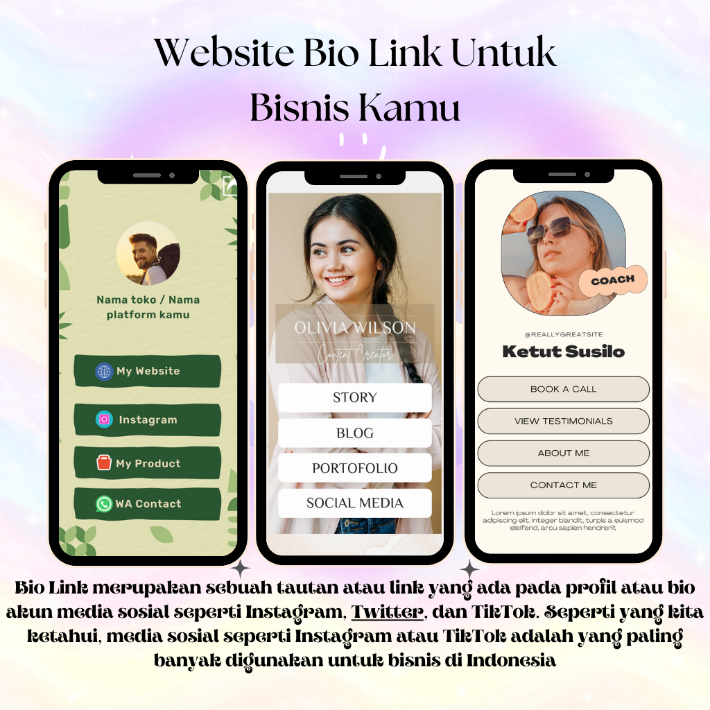 Jual Smart Biolink untuk Bisnis & Toko Website Murah Free Domain ...