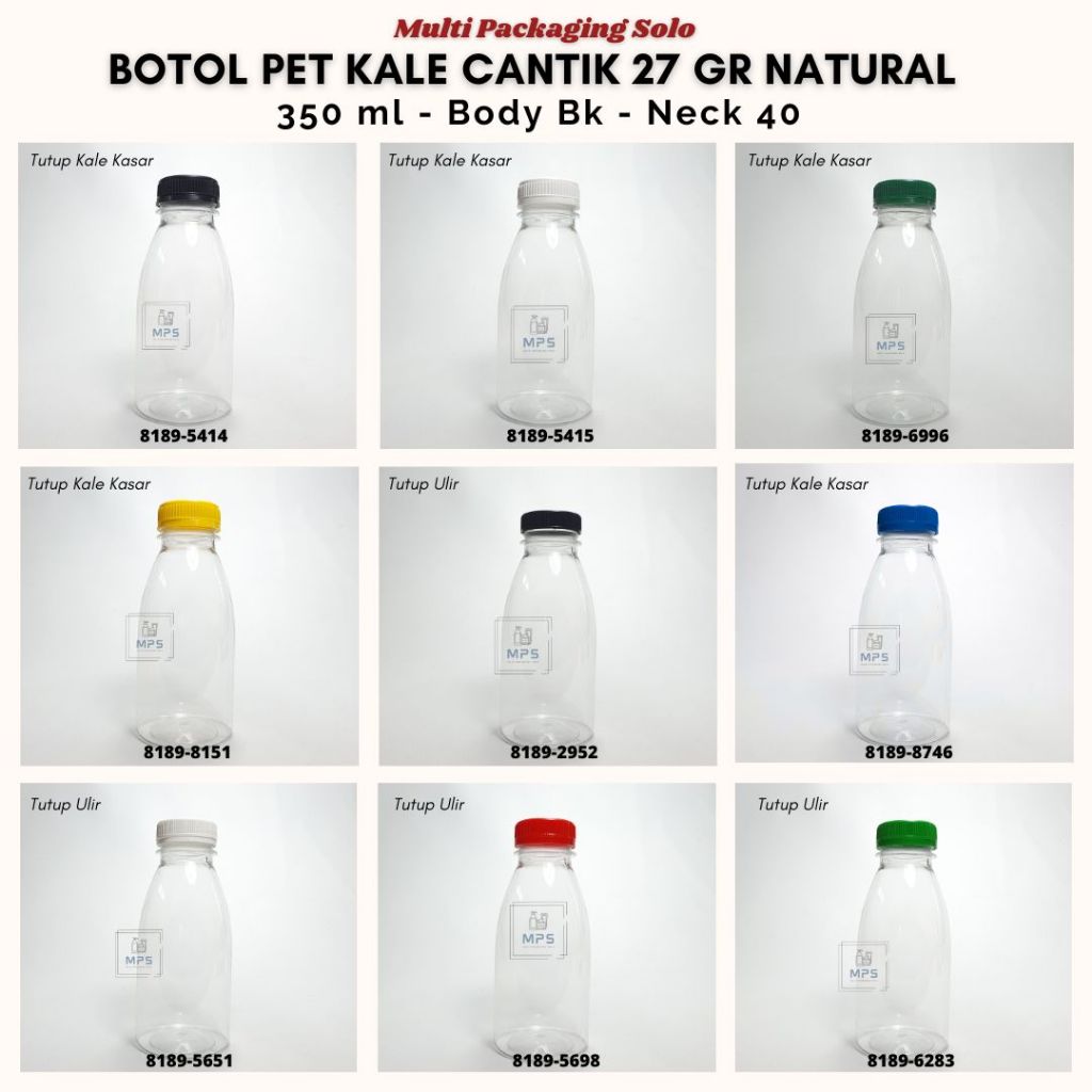 Jual Botol 350 ml Kale Cantik Natural / BotolPlastik / Botol Madu / Botol Minuman / Botol Kale ...