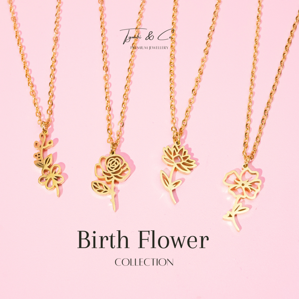 Jual Tymbi&Co-Birth Flower Necklace | Kalung Bunga Lahir Anti Karat ...
