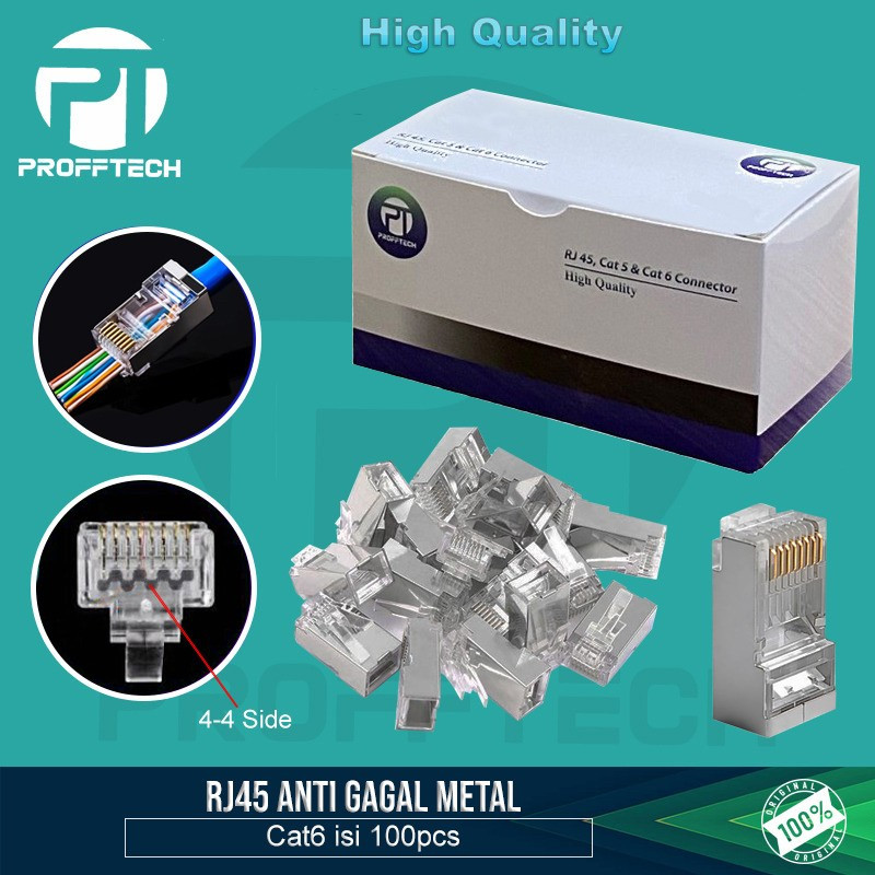 Jual Connector RJ45 Cat6 Besi metal shield Anti Gagal | Shopee Indonesia