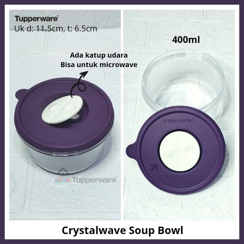 Jual Mangkuk Sup Tupperware - Crystalwave Soup Bowl 400ml | Shopee ...