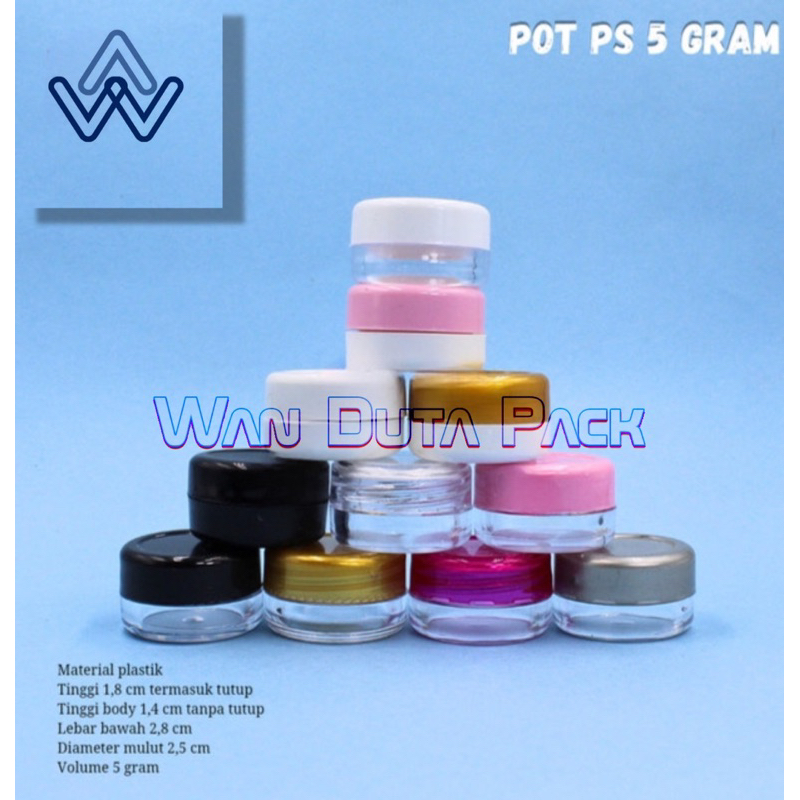 Jual Pot PS Bulat 5gr / Pot Cream Bulat 5gr / Pot Jar Bulat 5gr ...