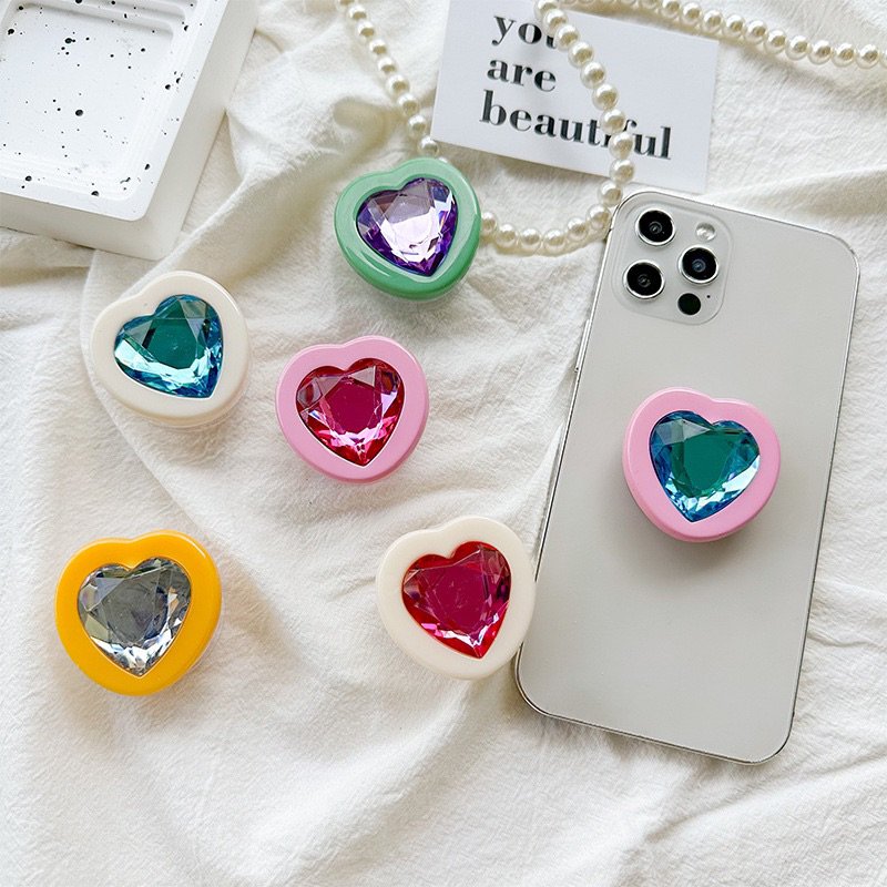 Jual UNIVERSAL Popsocket Colorful Shiny Diamond Heart [Biasa / Magnetic ...