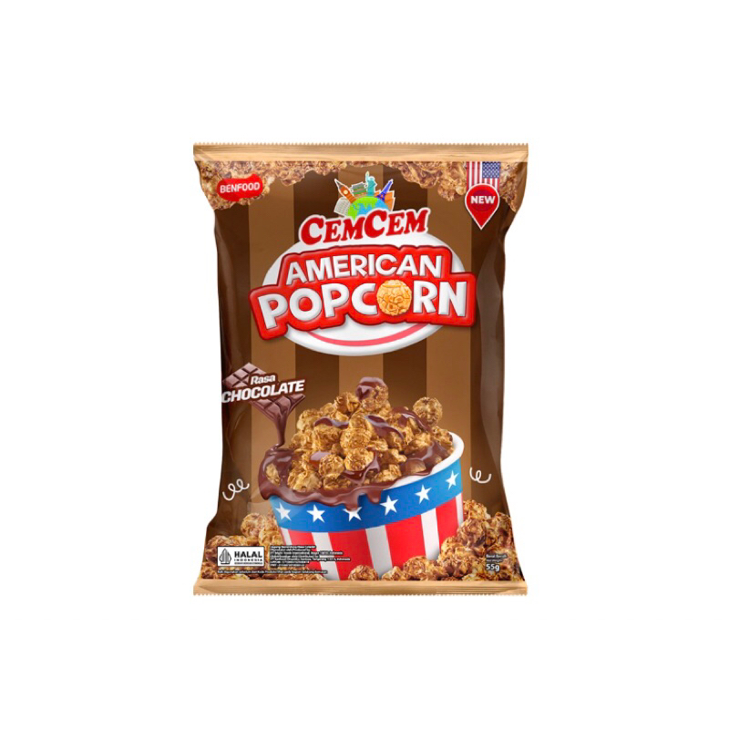 Jual cemcem snack 55g corn shots american popcorn chocolate stick keju ...