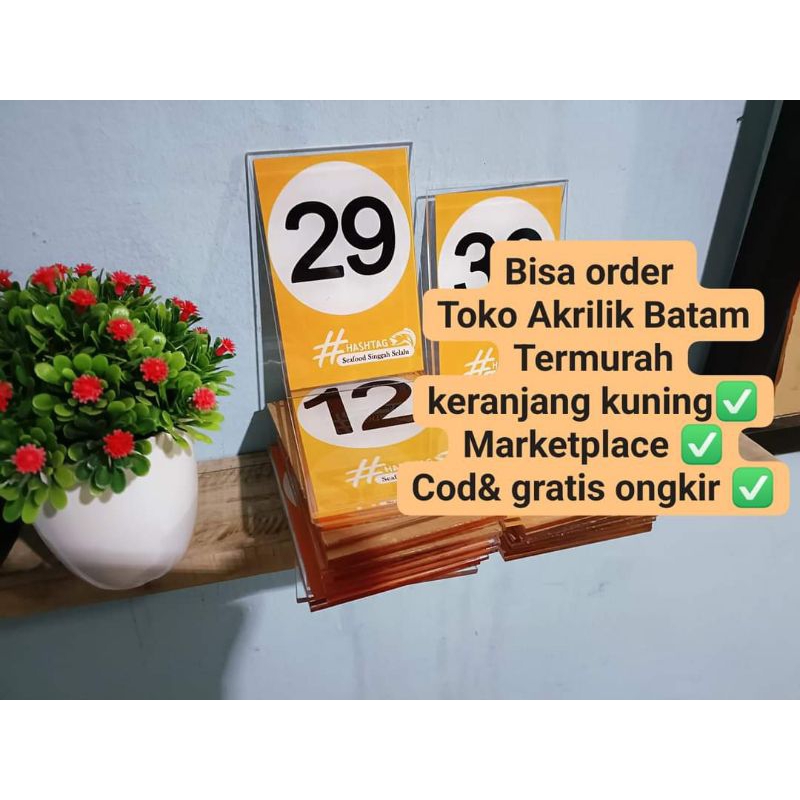 Jual Nomor Meja Akrilik/Nomor Meja Cafe/ Nomor meja Akrilik /custom ...