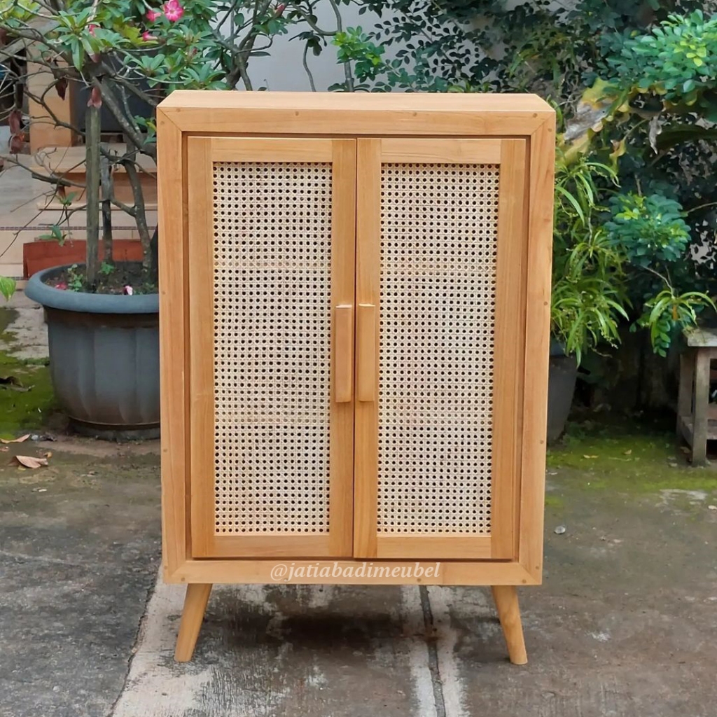 Jual Lemari Rak Tempat Sepatu Sandal Susun Retro Minimalis Kayu Jati ...