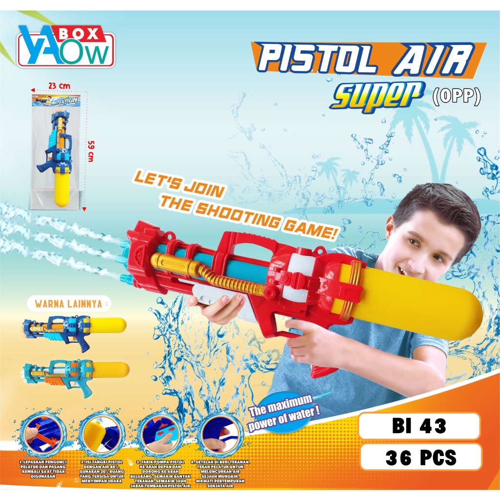 Jual PISTOL AIR SUPER 48cm water gun jumbo besar mainan anak ...