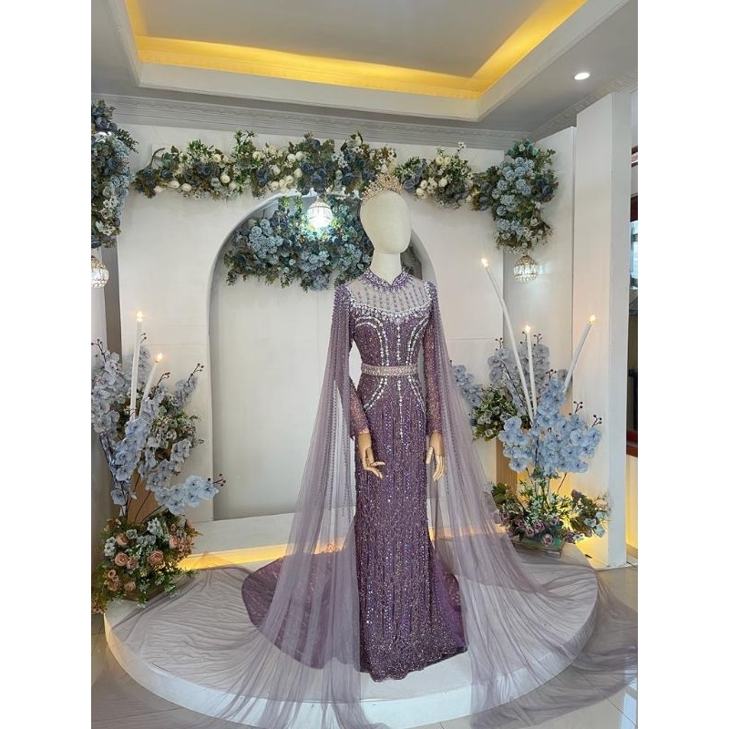 Jual GAUN WEDDING SLIM MEWAH FULL PAYET BEREKOR /GAUN MODERN//GAUN ...