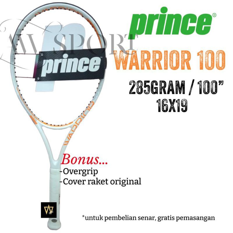 Jual Raket Tenis PRINCE WARRIOR 100 285g White/Orange Original | Shopee Indonesia