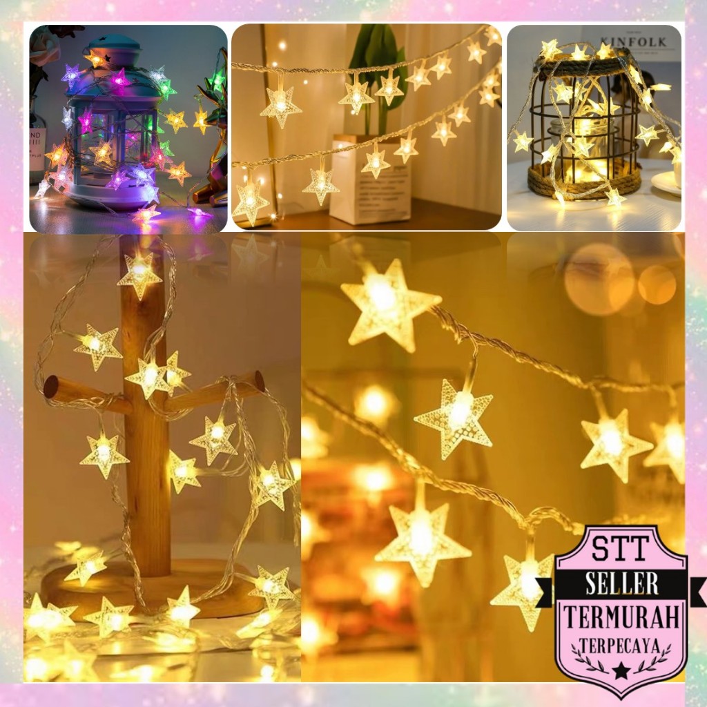 Jual STT Lampu Tumblr Natal Bentuk Bintang 8 Meter 42 Led Warna Warni ...