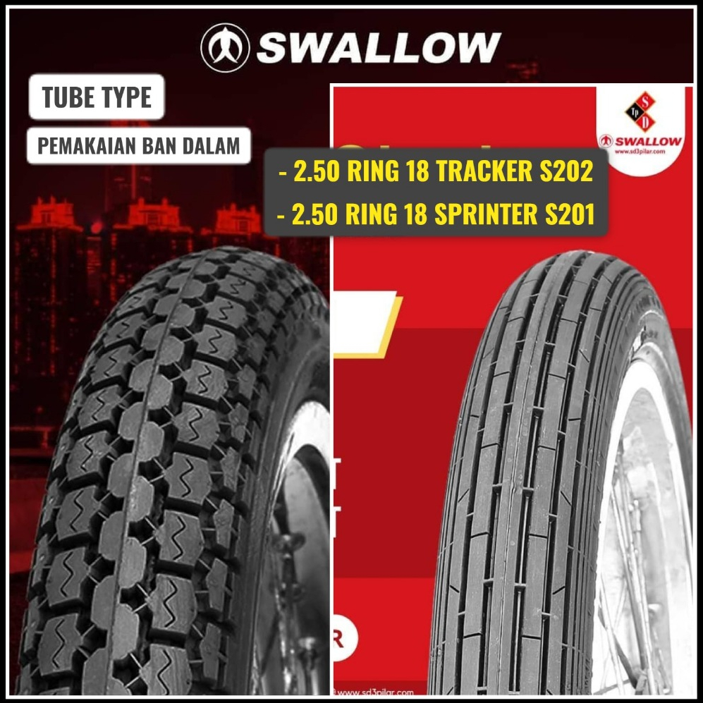 Jual BAN LUAR SWALLOW 2.50 RING 18 TRACKER/SPRINTER TUBE TYPE - MEDAN ...