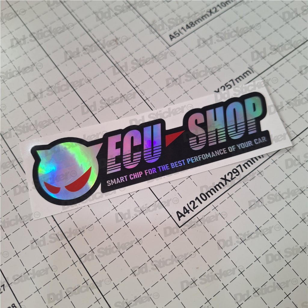 Jual Sticker ECU SHOP HOLOGRAM Printcut | Shopee Indonesia