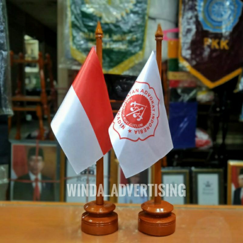 Jual Bendera Meja IKADIN Bendera Indonesia + Tiang Kayu | Shopee Indonesia