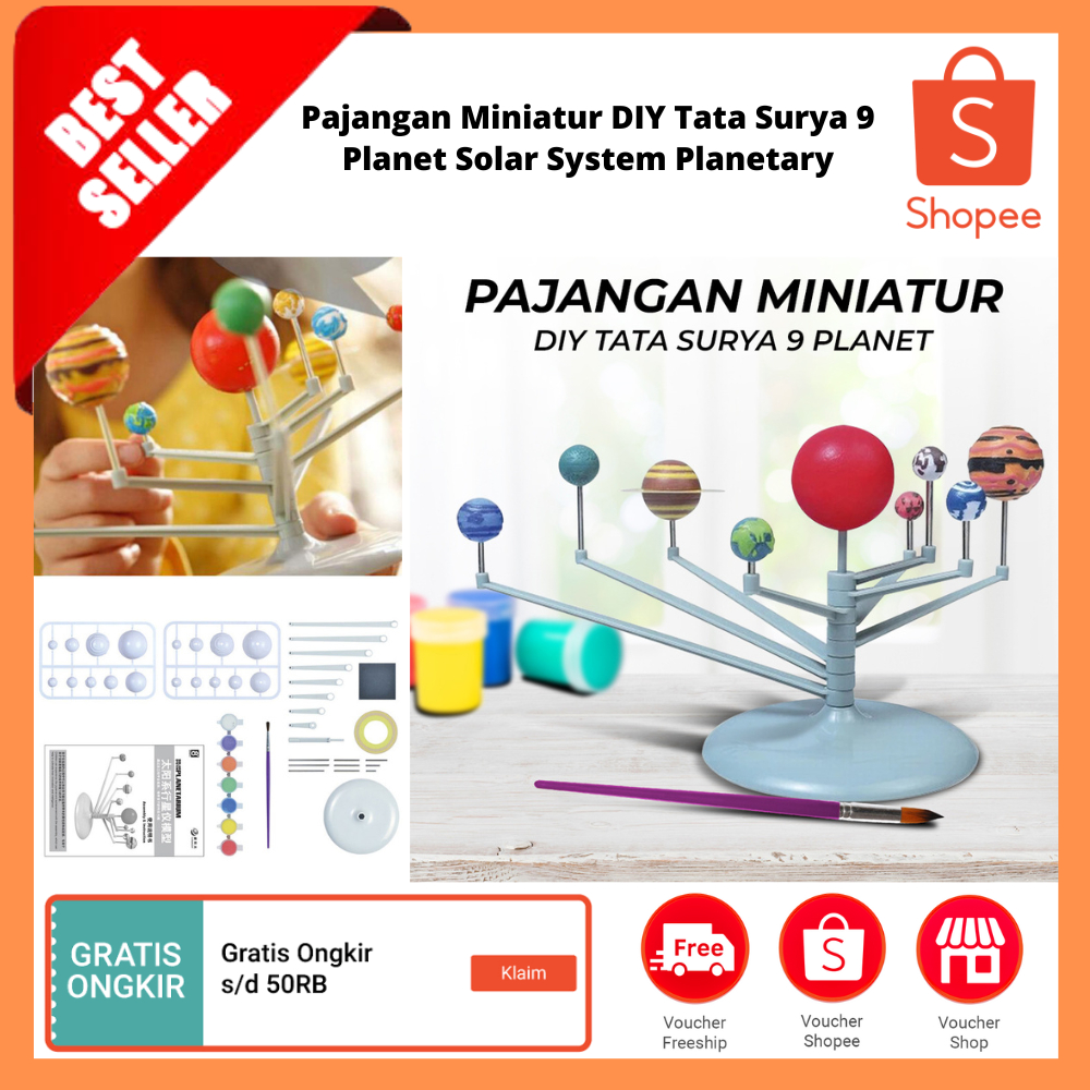Jual Pajangan Miniatur DIY Tata Surya 9 Planet Solar System Planetary ...