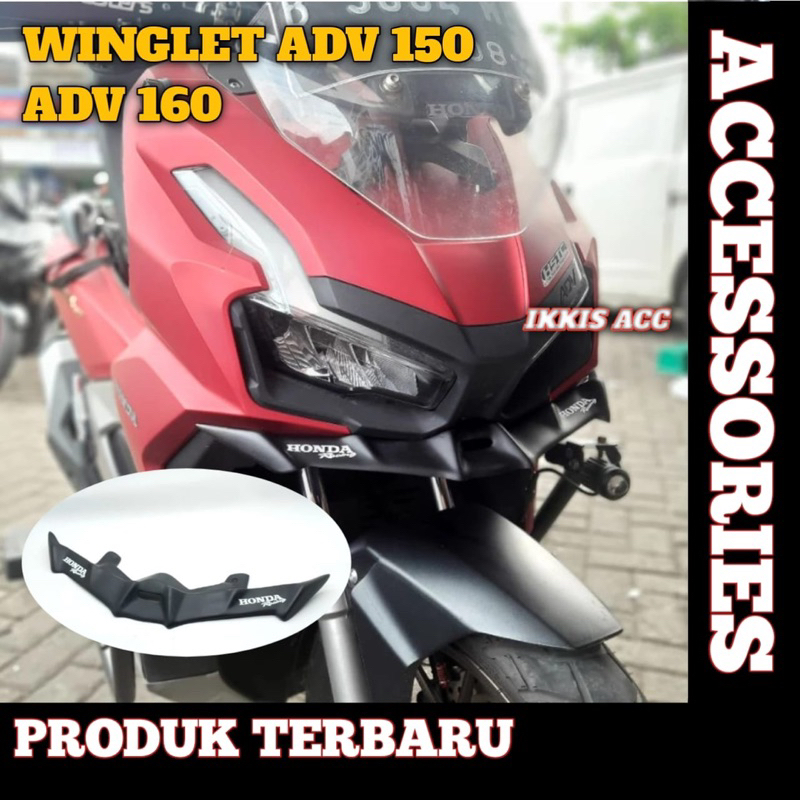 Jual WINGLET ADV 150 ADV 160 BAHAN FIBER MERAH DOFF MERAH GLOSSY HITAM ...