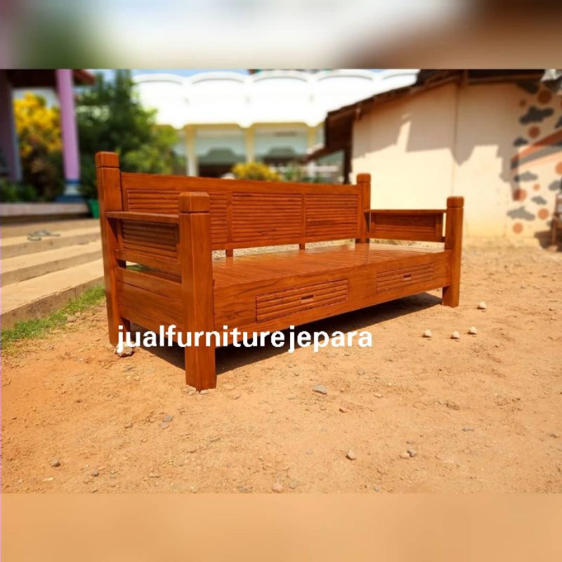 Jual bangku bale bale kayu jati minimalis, bale bale kayu jati Jepara ...