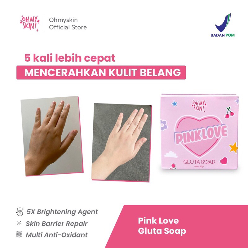 Jual Oh My Skin ! PINK LOVE GLUTA SOAP sabun pencerah badan | Shopee ...
