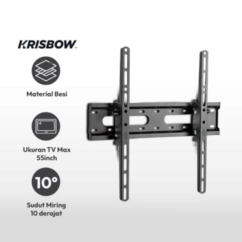 Jual Krisbow Bracket Tv Dinding tilt 32 - 55 inch Hitam fixture fix ...