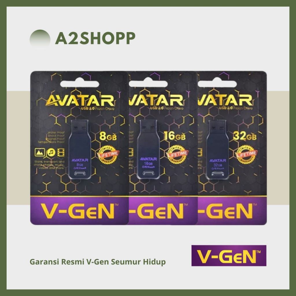 Jual Flashdisk V-GeN 8GB 16GB 32GB AVATAR Series Garansi Resmi Lifetime ...