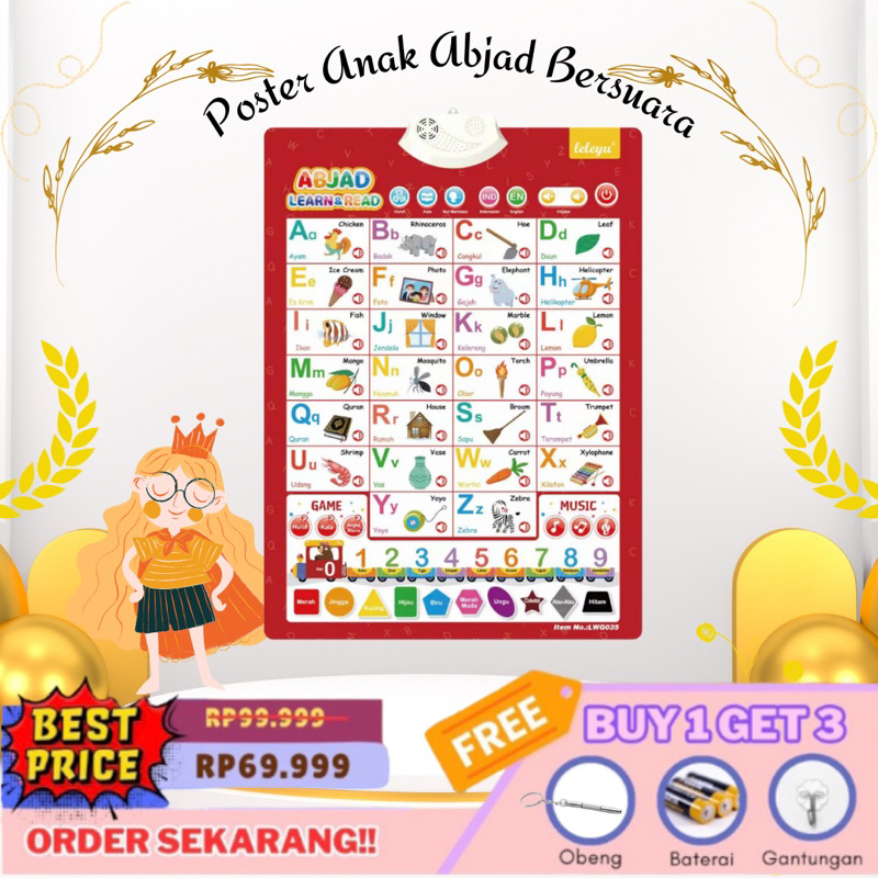 Jual [DADAGING] POSTER DIGITAL ABJAD. Poster edukasi suara digital 2 ...