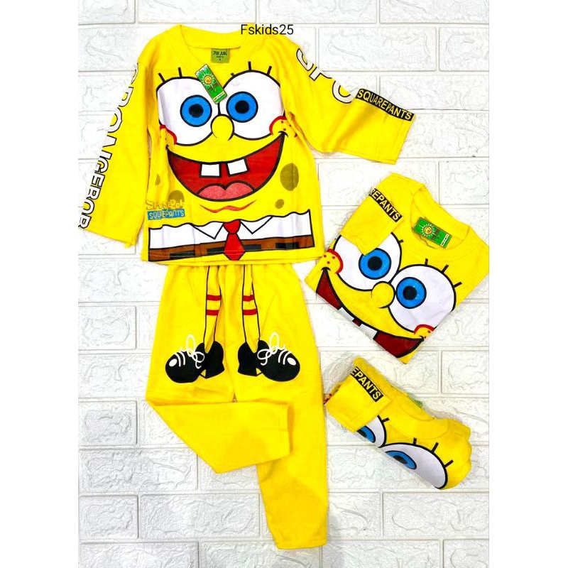 Jual BAJU SPONGEBOB ANAK / SETELAN BAJU KOSTUM SPONGEBOB ANAK USIA 1-10 ...