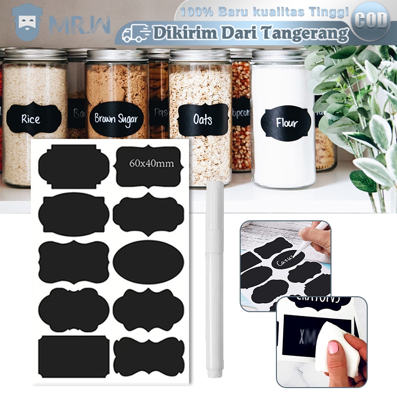 Jual 10sheet Chalkboard Label Sticker Tahan Air Stiker Label Blackboard ...