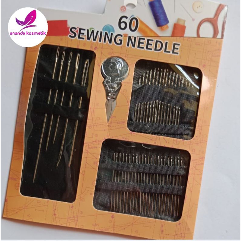 Jual SEWING NEEDLE 60PCS - JARUM JAHIT LUBANG BESAR - JARUM JUMBO SET ...