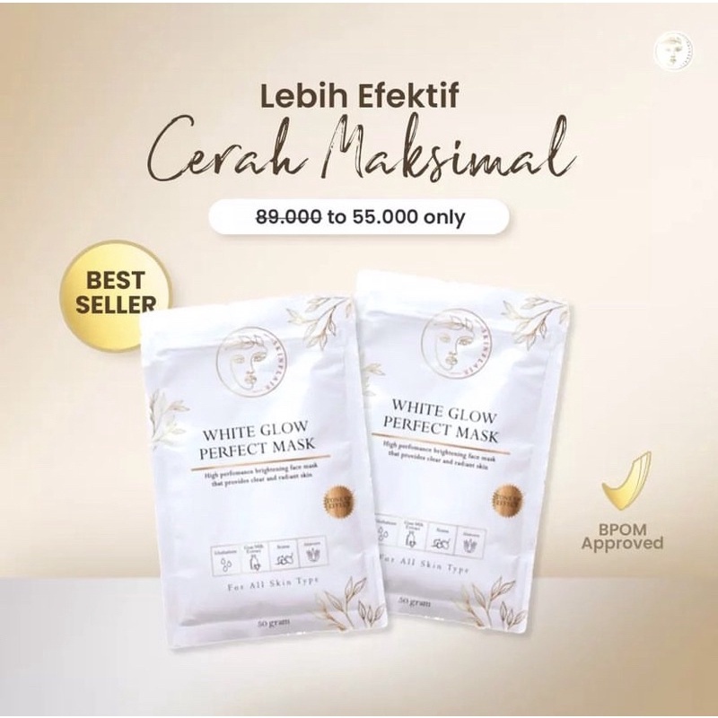 Jual SKINFLAIR WHITE GLOW PERFECT MASK POWDER MASKER WHITENING GLOWING ...
