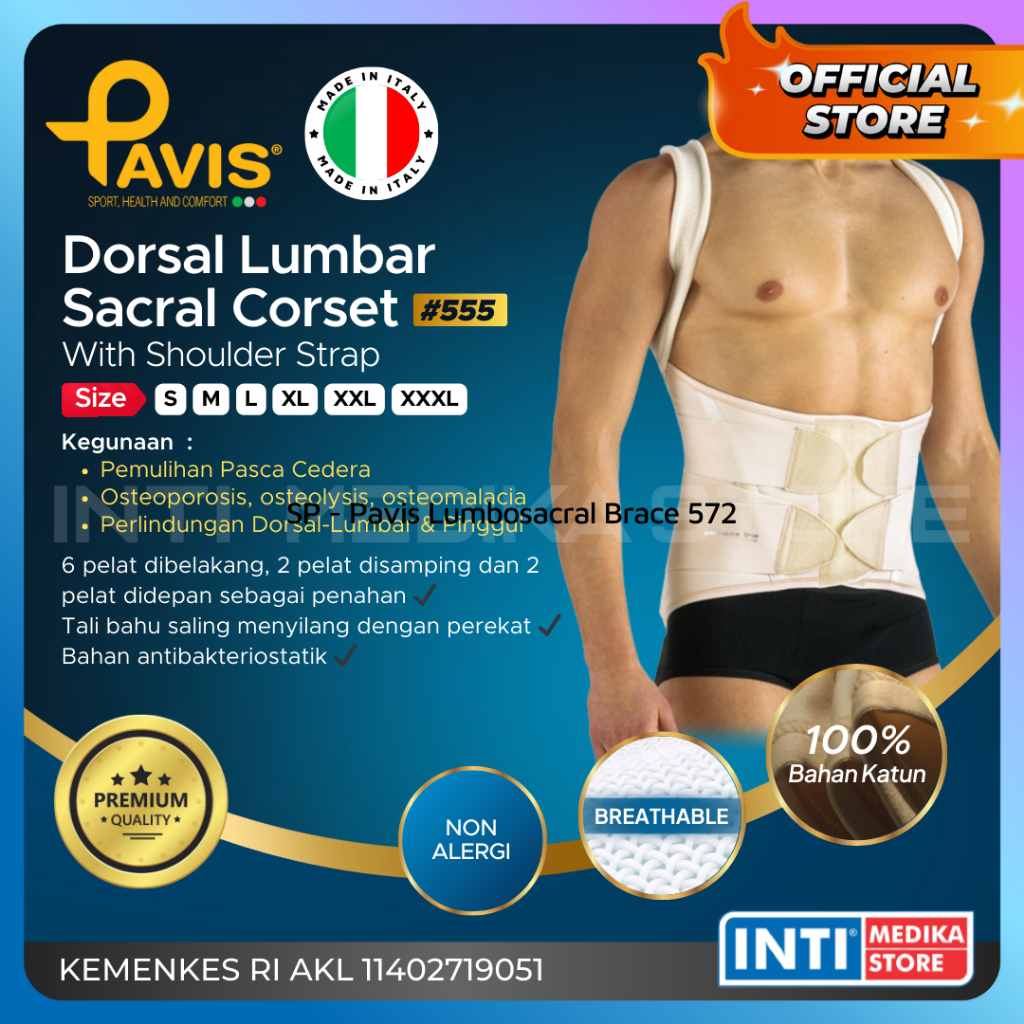 Jual PAVIS - Dorsal Lumbar Sacral Corset with Shoulder Strap 555 ...