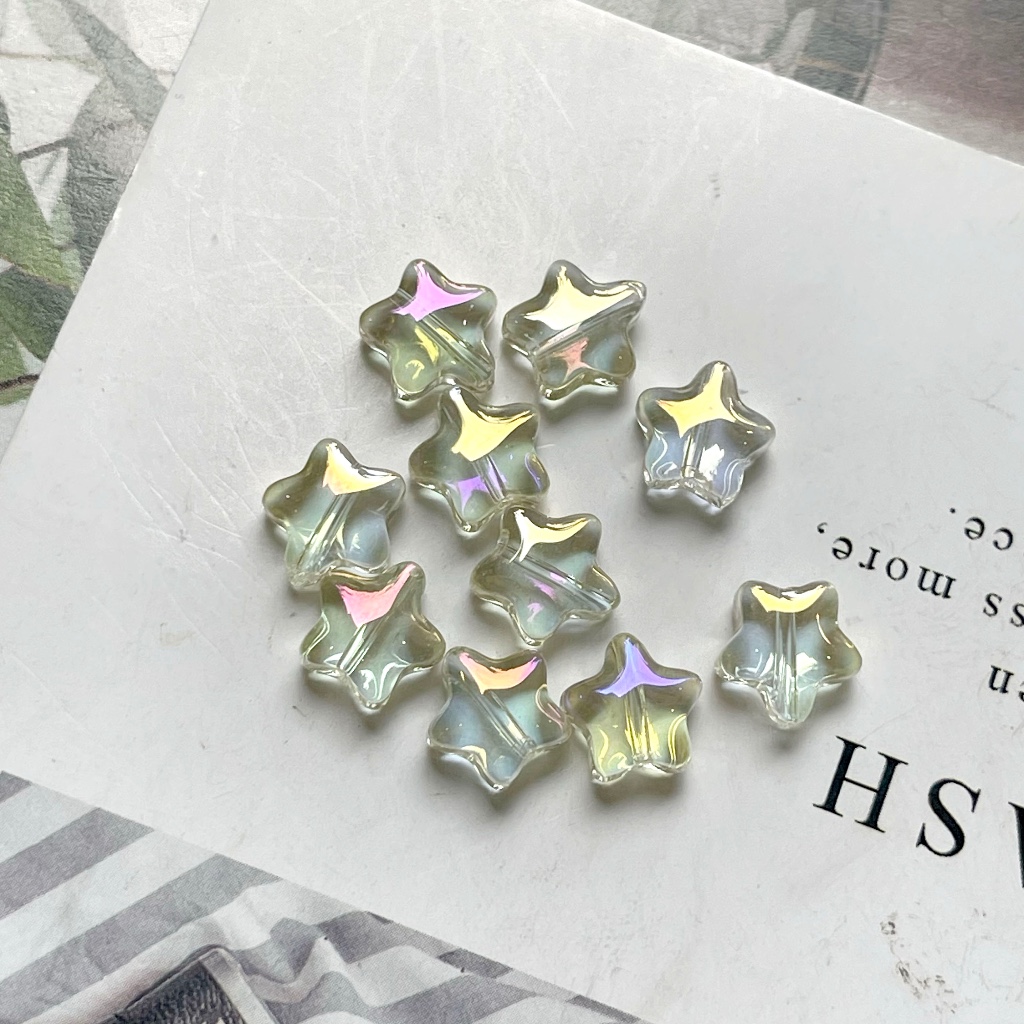 Jual 10 PCS Manik-manik Kaca Genuine Glass Beads - BINTANG MINI ...