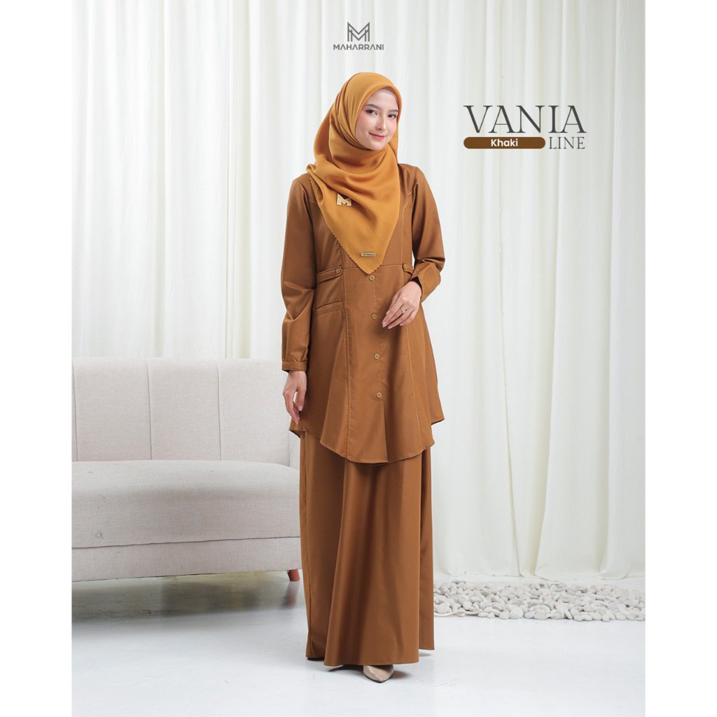 Jual Baju Seragam Dinas PNS Pemda Khaki Pdh Wanita Bahan katun Toyobo Gamis Simple Vania Line By ...