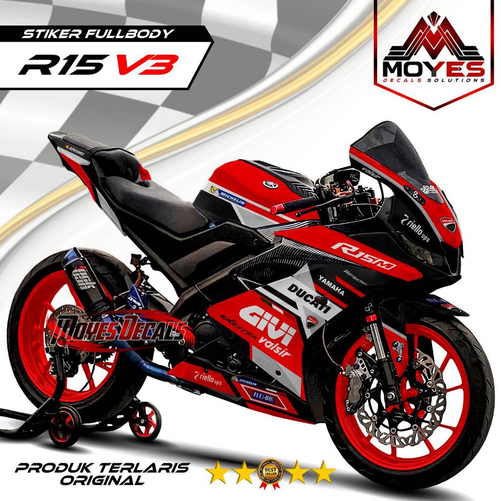 Jual TERLARIS Decal R15 V3 Fullbody Dekal Yamaha R15 V3 Fullbody Stiker ...