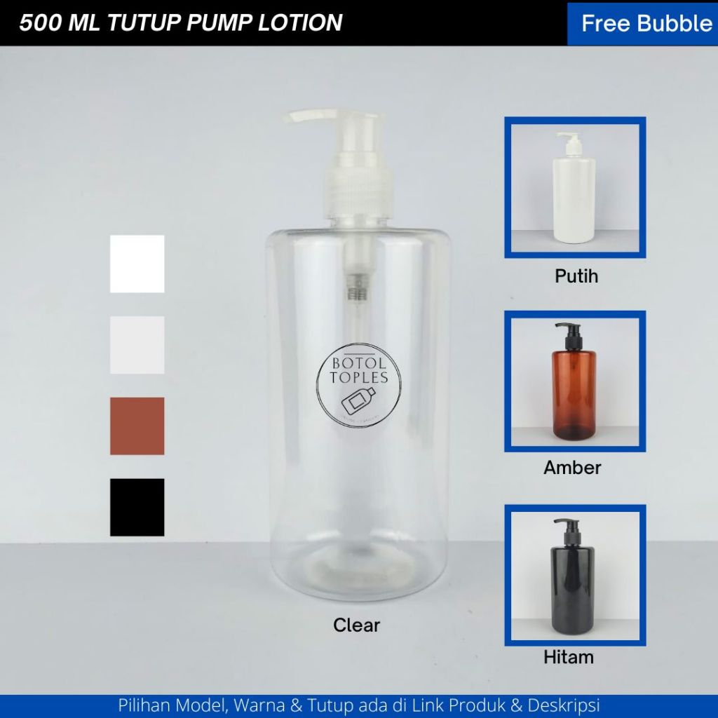Jual Botol 500ml RF Tutup Pump Lotion Neck 24 Bahan Pet | Shopee Indonesia