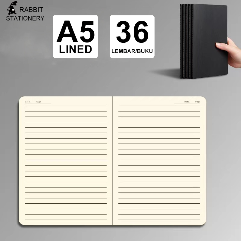 Jual Hitam/Kraft A5/B5 Notebook/ Buku A5/B5 36 Lembar lined/Grid/Blank ...