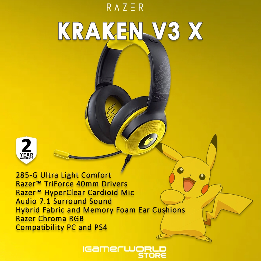 Jual Razer Kraken V3 X Pokemon Edition Wired USB Gaming Headset ...