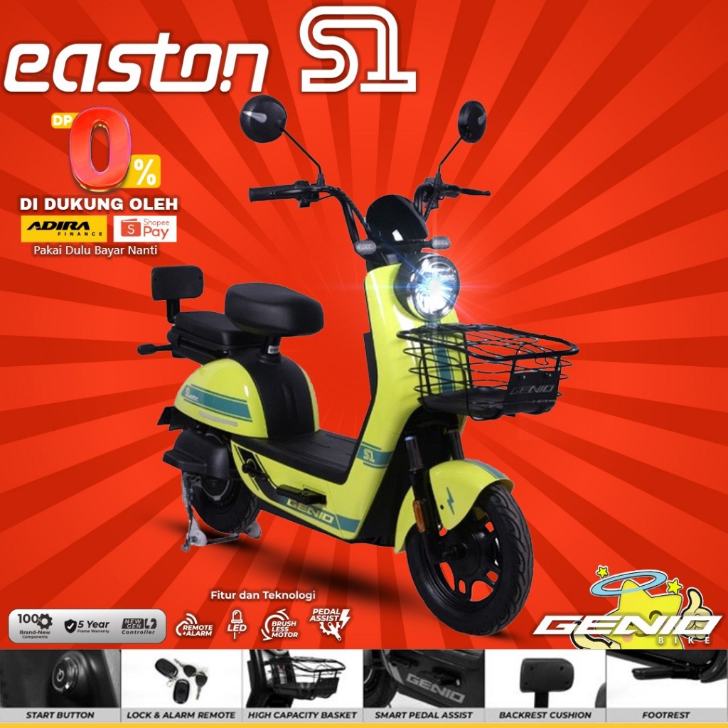 Jual GENIO EASTON S1 Sepeda Listrik 500 Watt By United Electric E Bike | Shopee Indonesia