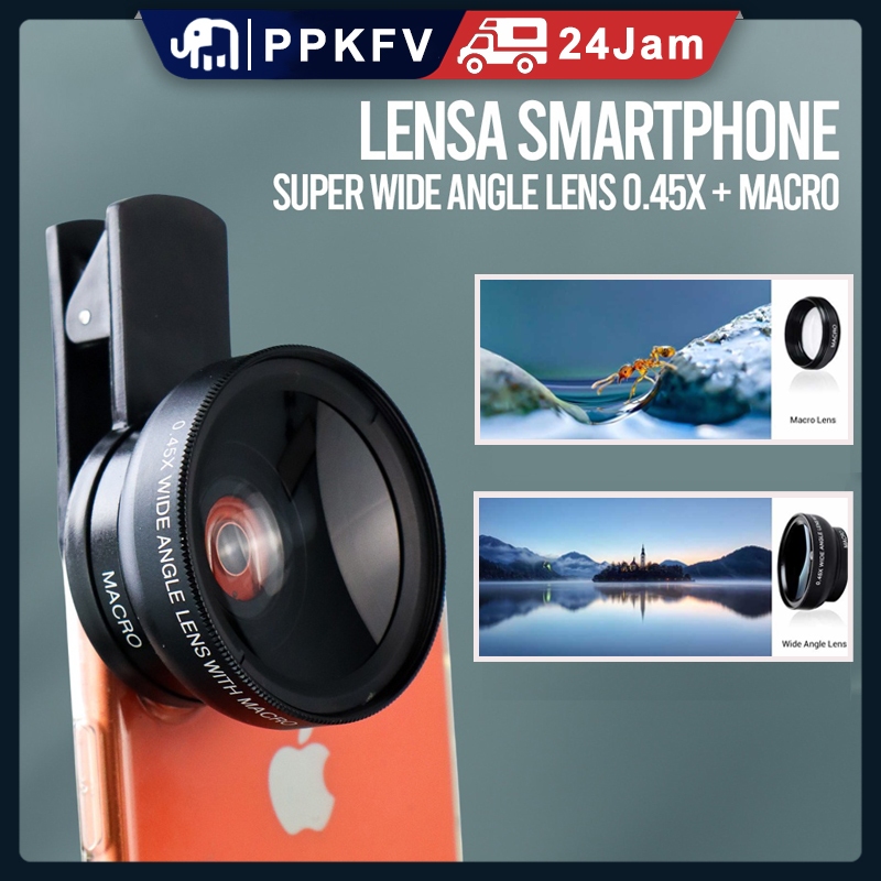 Jual Lensa hp fotografi/ APEXEL Lensa Super Wide Angle Lens + Macro ...