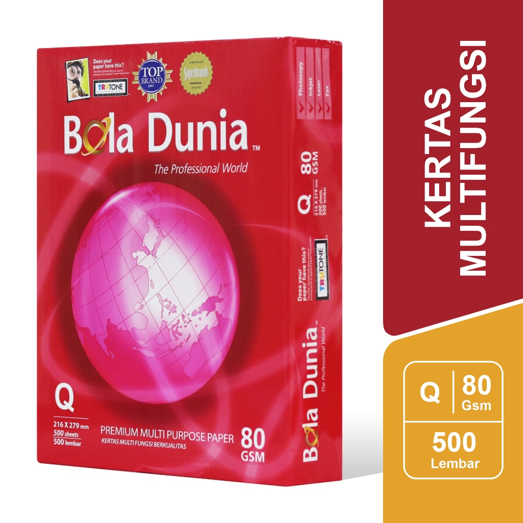 Jual Bola Dunia Kertas Print / Fotocopy HVS 80 GSM Q per RIM - BDA PC ...