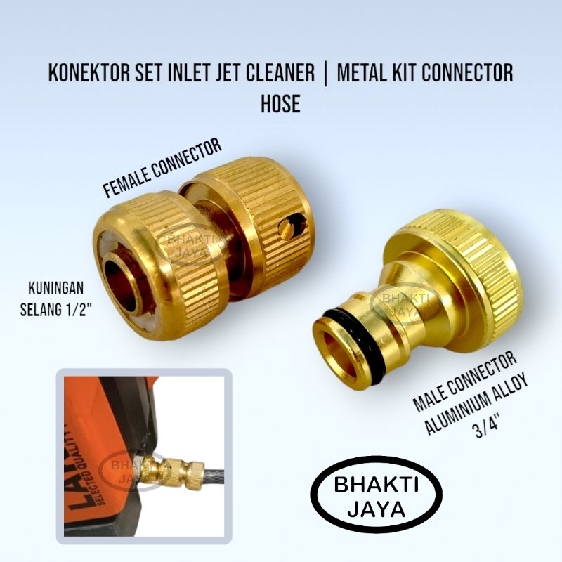 Jual Konektor Set Inlet Jet Cleaner | Metal Kit Connector Hose | 1/2 ...