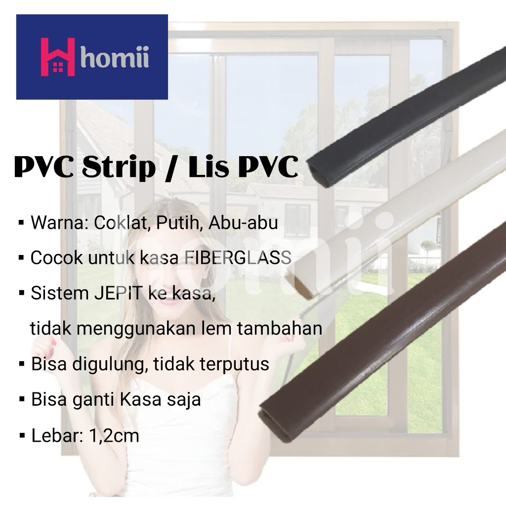 Jual Homii Lis PVC Kasa Nyamuk Magnet Fiberglass DIY / PVC Strip / List ...