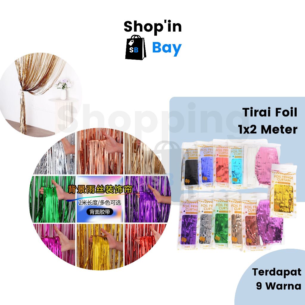 Jual Tirai Foil / Foil Curtain / Tirai Rumbai Plastik Chrome 2x1 Meter ...