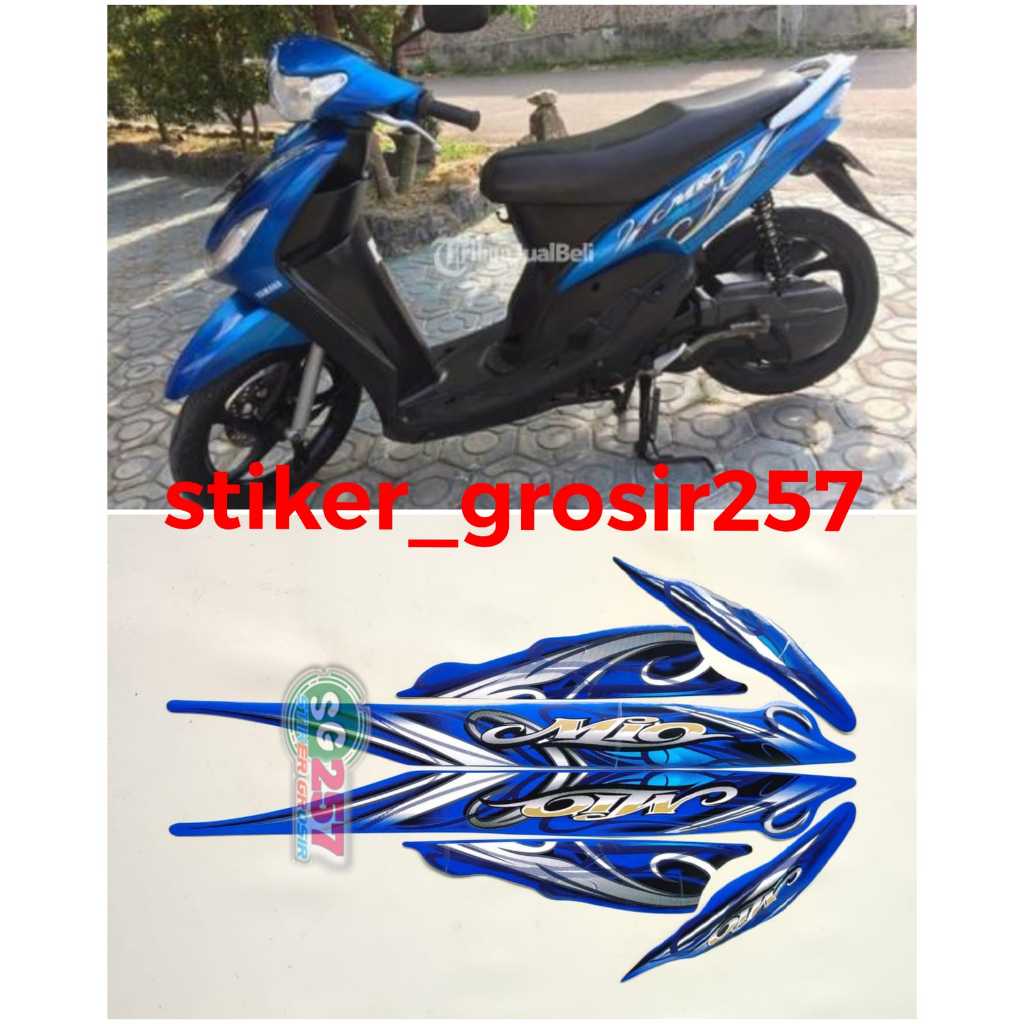 Jual STIKER STRIPING & LIS BODY MOTOR MIO SPORTY SMILE 2010 2011 BIRU ...