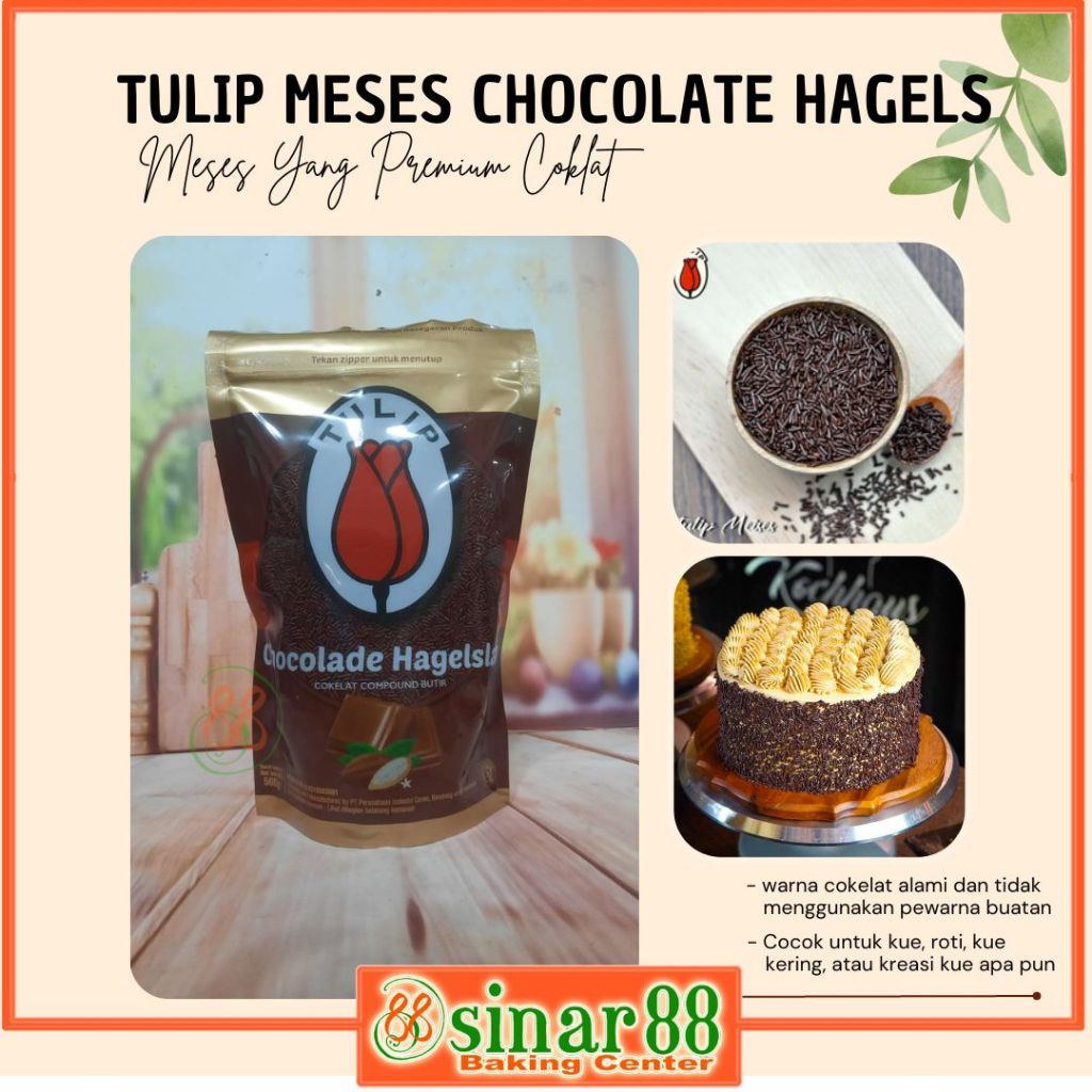 Jual Tulip Meses Chocolade Hagelslag 500gr (Tulip Meses Coklat Kemasan ...