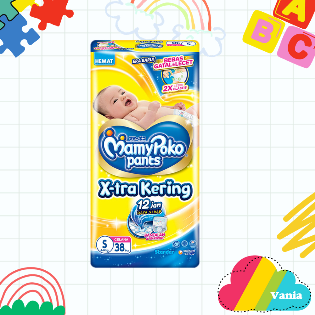 Jual Mamypoko S38 X-tra kering pants celana S 38 S38 diapers popok anak bayi celana sekali pakai ...