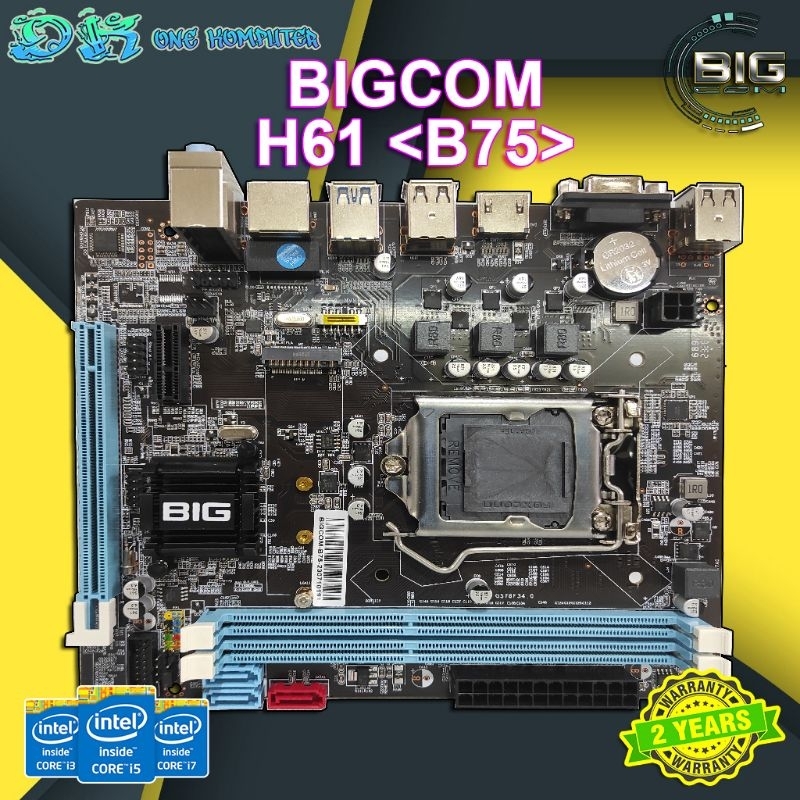 Jual Motherboard H61 BIGCOM Chipset B75 ( Lga 1155 ) Support Proc Sandy ...